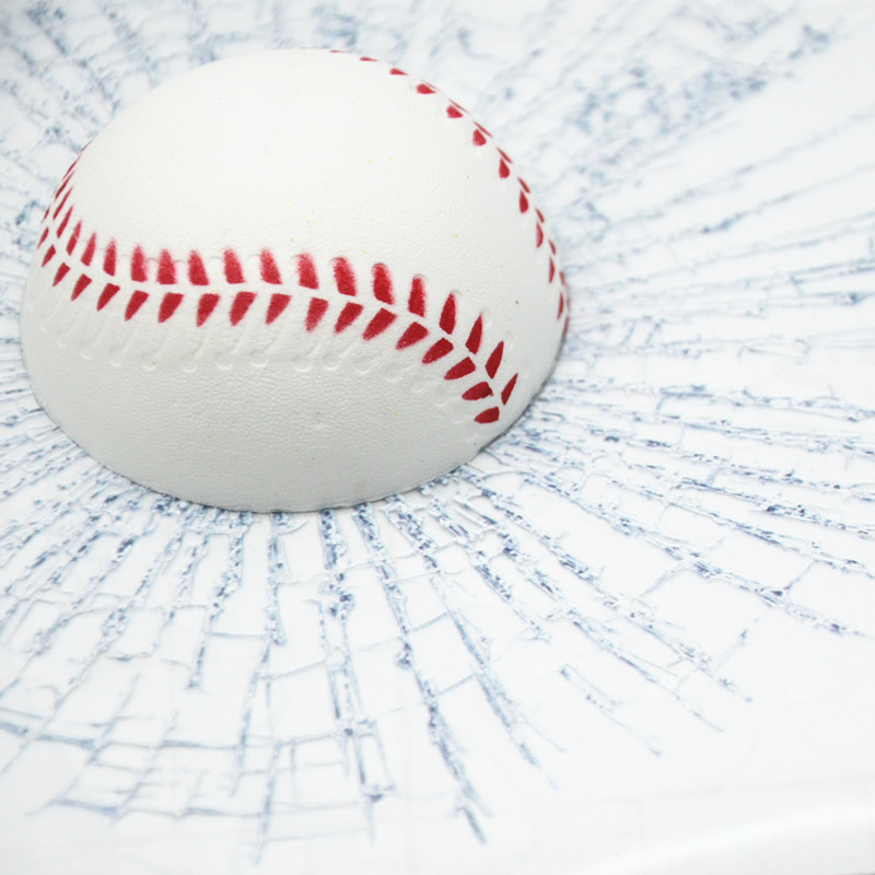 Car Glass Body 3D Baseball Hit Crack Adhesive stickers Broken Window ...