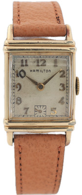 Vintage Hamilton Rectangular Men's Mechanical Wristwatch 982 USA 14k ...