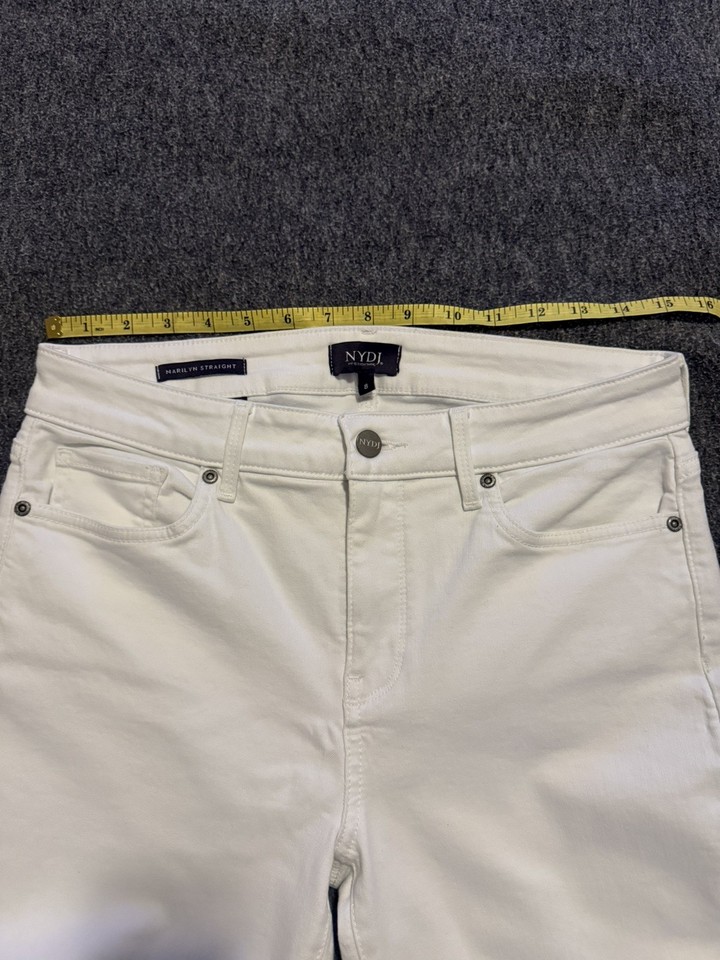 NYDJ Not Your Daughters Marilyn Straight Leg Jeans Women's White Cream ...