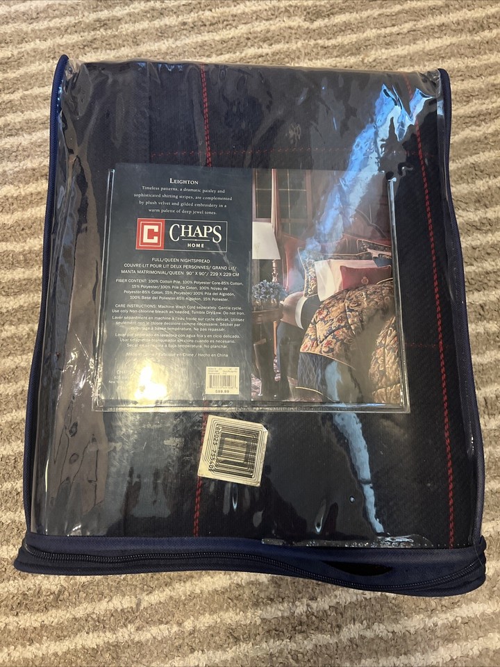 RL CHAPS home bedding blanket LEIGHTON Vintage Navy Burgundy | eBay