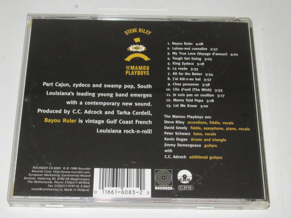Steve Riley and the Mamou Playboys– Bayou Ruler/Rounder CD 6083 CD ...