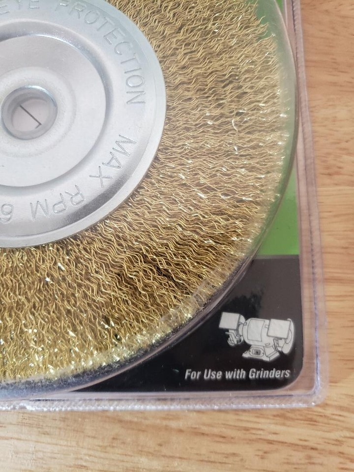 6" Brass Crimped Wire Wheel 5/8" Arbor 1/2" Adaptor | eBay