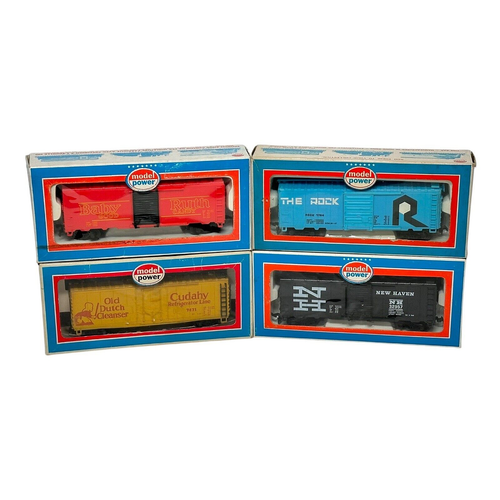 MODEL POWER HO SCALE BOX CARS - LOT OF 4 - BABY RUTH, OLD DUTCH, ROCK ...