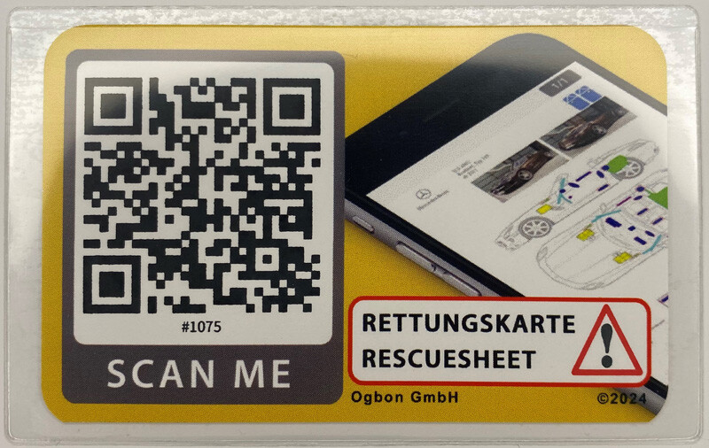 Digitale Rettungskarte per QR-Code, für Land Rover Defender 90 Typ LE ...
