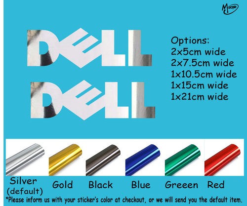 DELL Decals Stickers Metallic Chrome Effect logo die cut best gifts ...