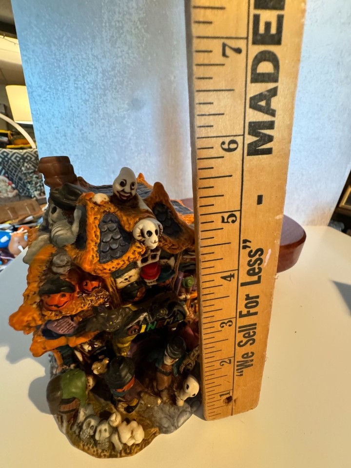 Vintage Spooky Hollow “Haunted Cinema” Lighted Porcelain House ...