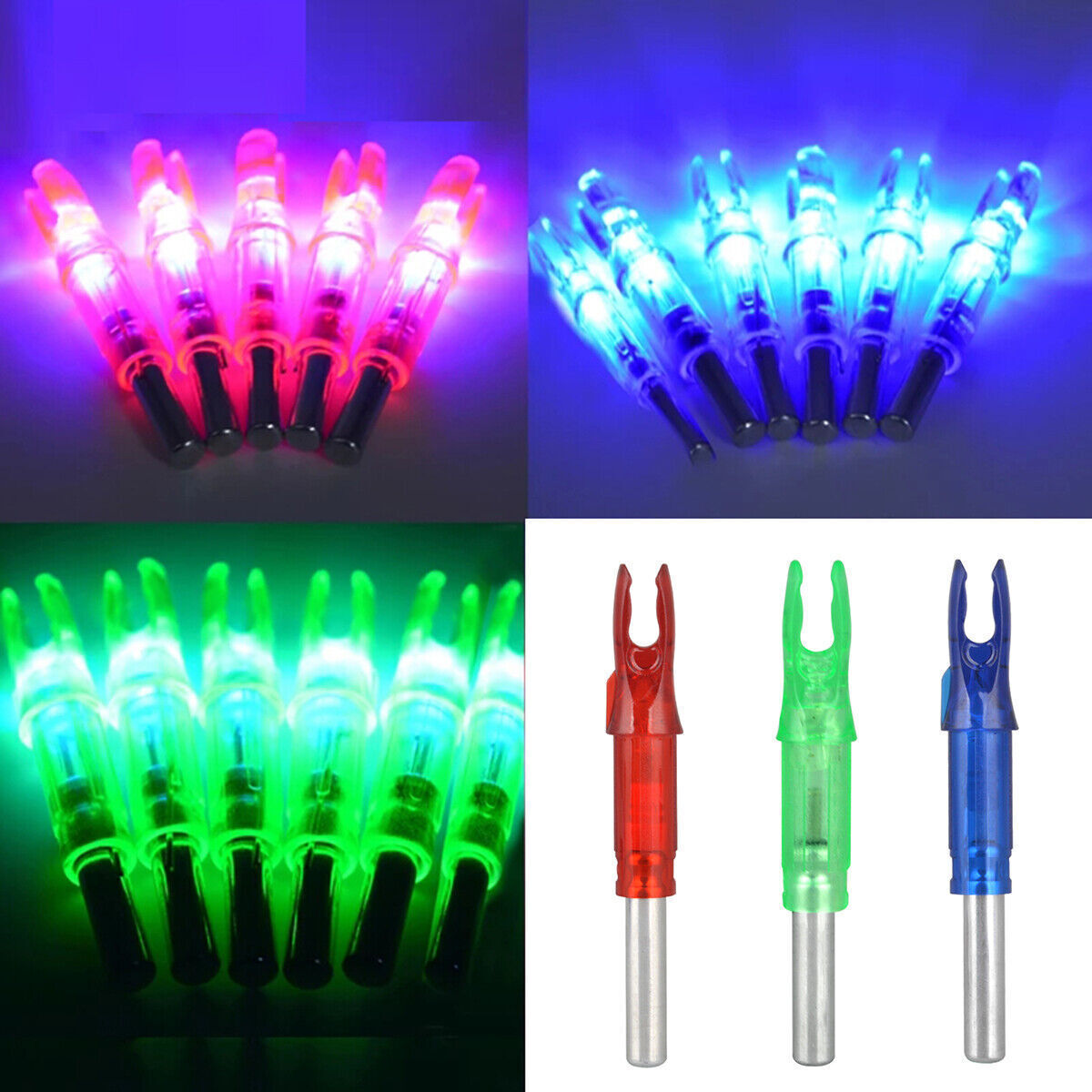 6/12x 6.2mm LED Lighted Nocks Archery Arrow Shooting Hunting Nocks ...