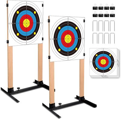 2Pack Metal Shooting Target Stand Base,Adjustable Paper Target Holder ...