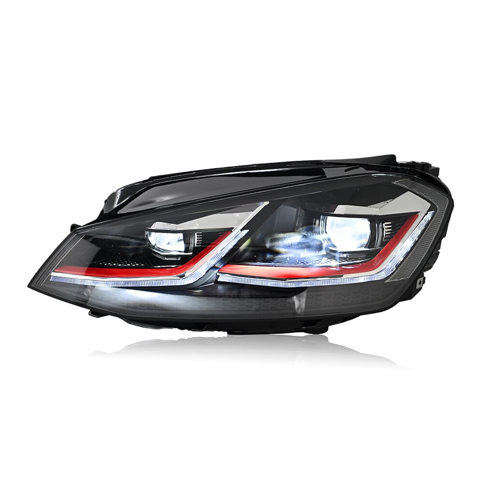 Full LED Projector Headlights For 2013-2018 MK7 VW Golf - RED ...