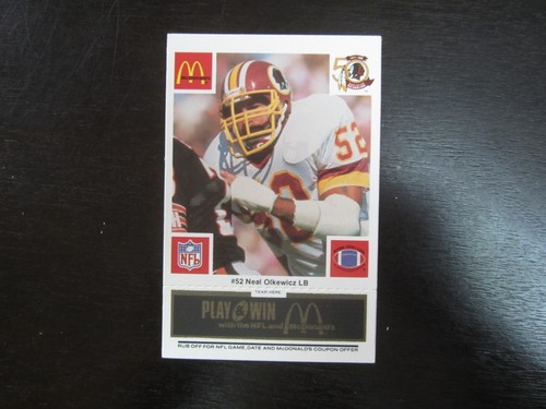1986 McDonalds Neal Olkewicz Card Washington | eBay