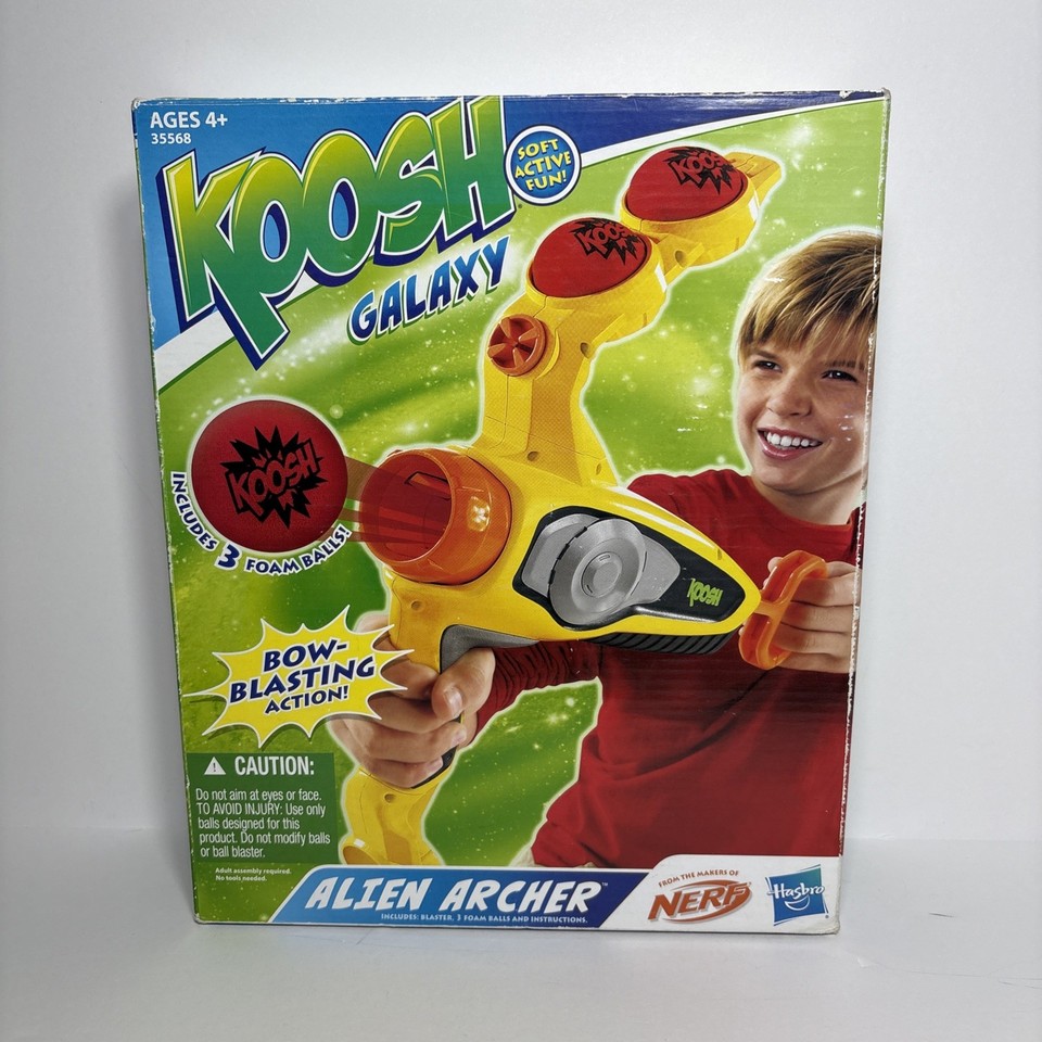 Koosh Galaxy Alien Archer Bow Blaster 100% Complete With Foam Balls ...