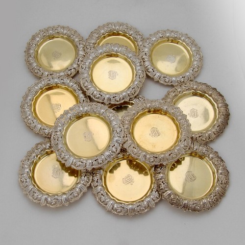 Tiffany 12 Butter Pads Set Sterling Silver Mono MLF | eBay