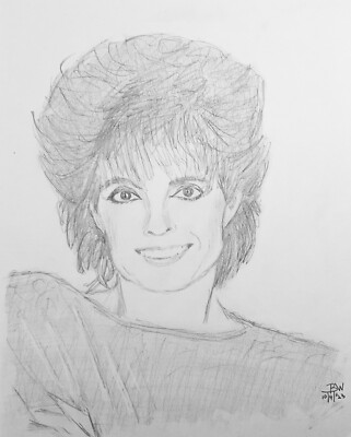 DALLAS PENCIL DRAWING 11X14 LINDA GRAY SUE ELLEN EWING ORIGINAL ...