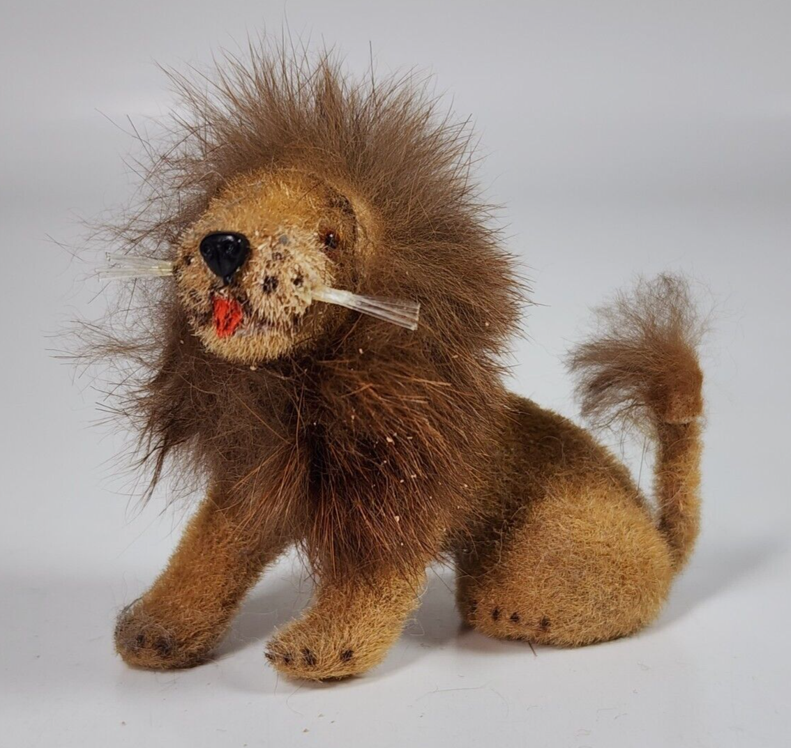 Vintage Kunstlerschutz West Germany Handwork Flocked Lion Animal Figure ...