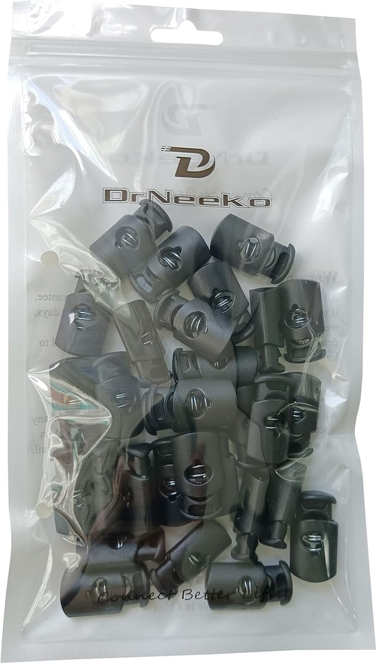 30 Pcs Plastic Drawstring Toggle Spring Stop Single Hole String Cord ...