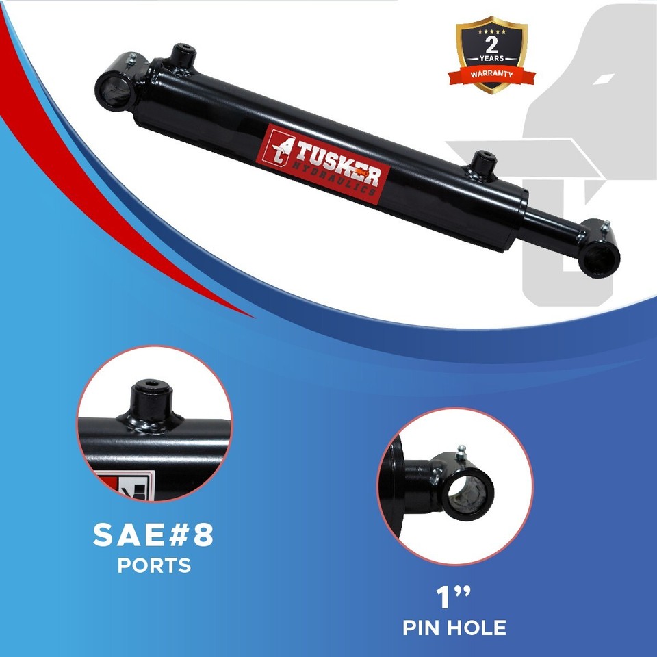 3" Bore 8" Stroke Hydraulic Cylinder Welded Cross Tube Double Acting ...