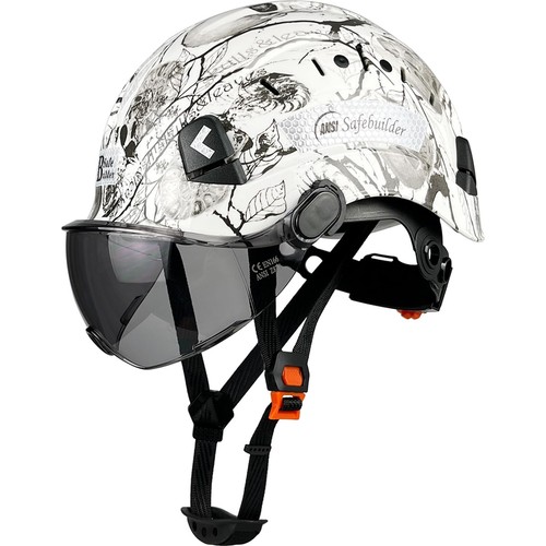 Construction Safety Helmet with Visor ABS Hard Hat Adjustable ...