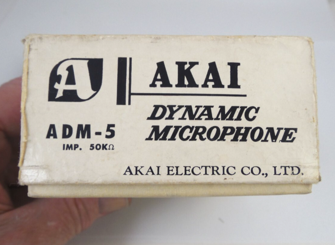 "Akai" ADM-5, Dynamic Microphone Vintage '60's w/box Reel to Reel Japan ...