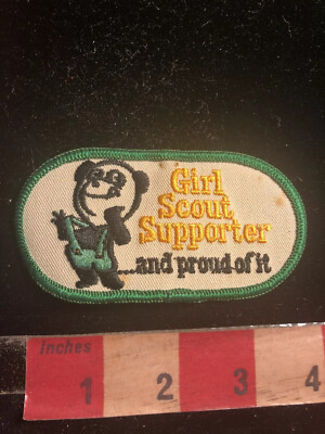 Vintage Panda Bear GIRL SCOUT REPORTER & PROUD OF IT Girl Scouts Patch ...