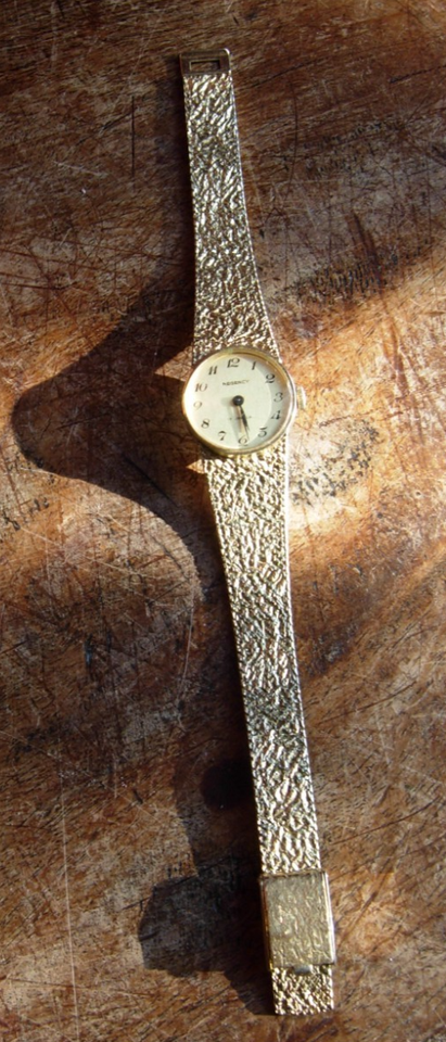 Regency ladies watch gold strap 17 jewels Swiss stainless steel back ...