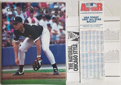 1991 Chicago White Sox vs Royals Program Roster & All Star Ballot Robin ...