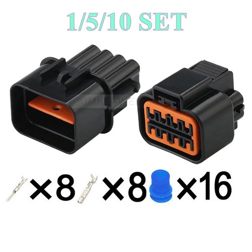 8 Pin Car Headlight Lamp Male Female Socket Connector Plug Kit For Audi ...