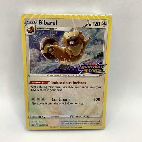 Pokemon TCG - Bibarel SWSH188 Pre-Release Deck - SWSH Brilliant Stars ...