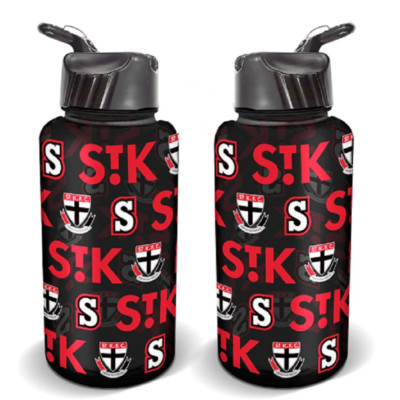 St Kilda Saints Official AFL Team Logo & Colours 1Ltr Flip Drink Bottle ...