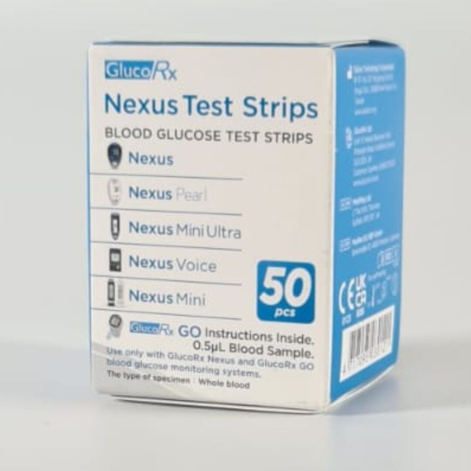GlucoRx Nexus Test Strips - 50 Strips To Monitor Blood Glucose - | eBay UK