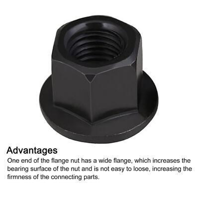 Hex Flange Lock Nuts Self Locking Black M10 M12 M14 M16 M18 M20 M22 M24 ...