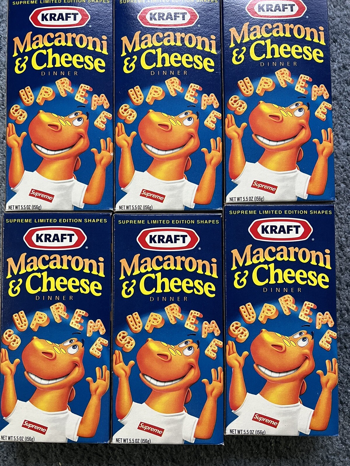 Supreme Kraft Macaroni & Cheese Lot of 5 Supreme Limited Edition Shapes ...