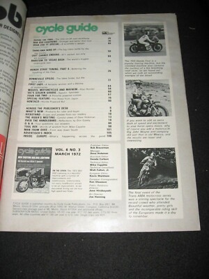 CYCLE GUIDE magazine March 1972 Suzuki 185 Trail BSA Lightning Ossa ...