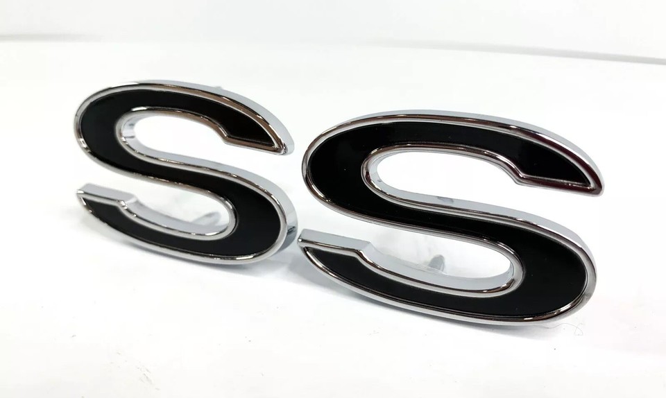 Chrome Black SS Fender Emblem For 1969-1972 Chevrolet El Camino ...