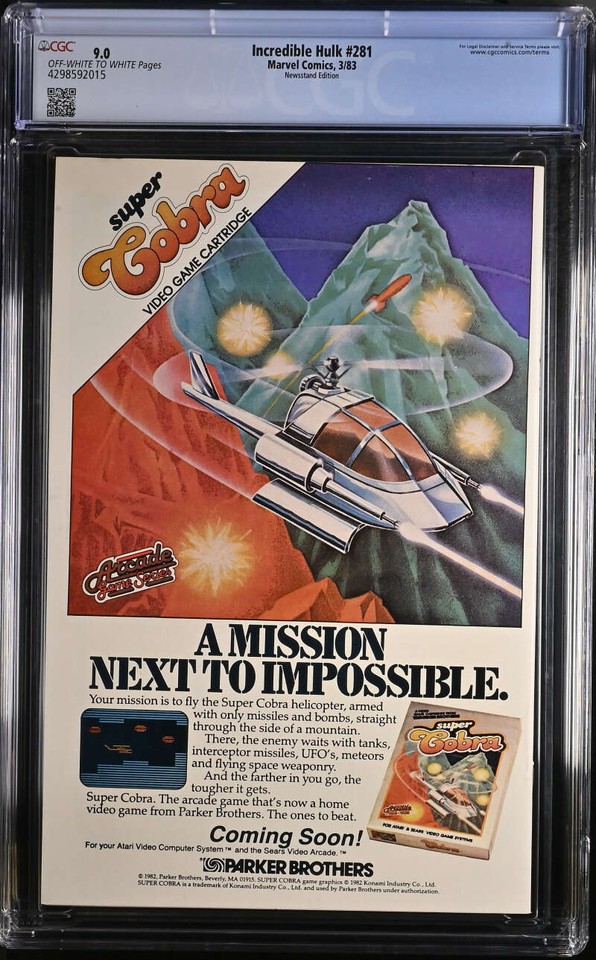 INCREDIBLE HULK #281 CGC 9.0 OW/WH PAGES // NEWSSTAND MARVEL COMICS ...