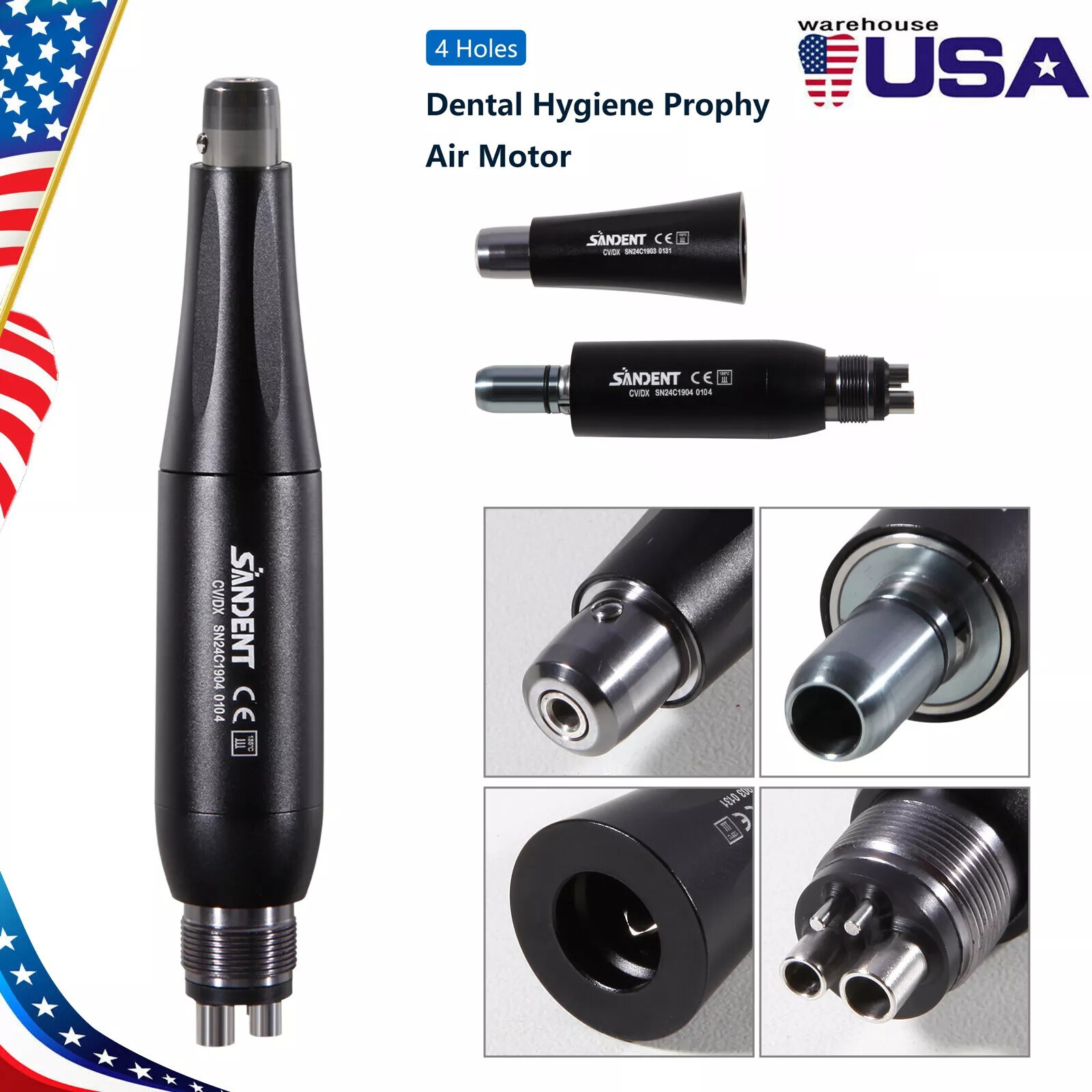 Premium Plus Dental Hygiene Prophy Handpiece Air Motor 4 Holes & 4:1 ...