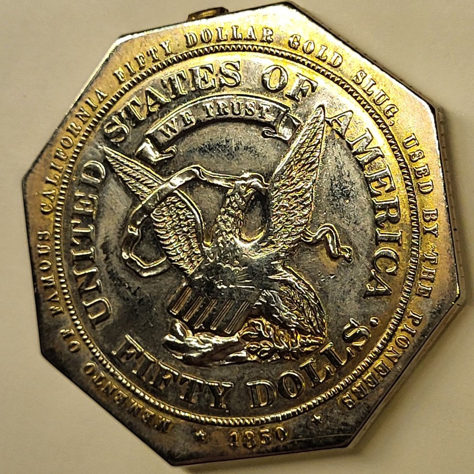 Octagonal 1850 United States Gold Plated 50 Dollar Token Slug | eBay