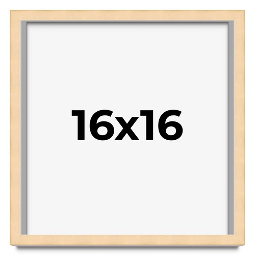 16x16 Shadow Box Frame Brown | 0.875 Inches Deep Real Wood Contemporary ...