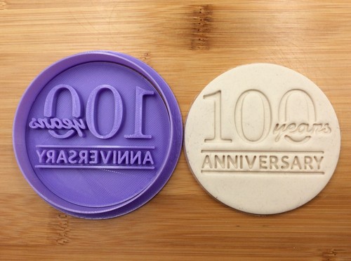 100 years ANNIVERSARY Cookie Stamp 100th Birthday Fondant Embosser ...
