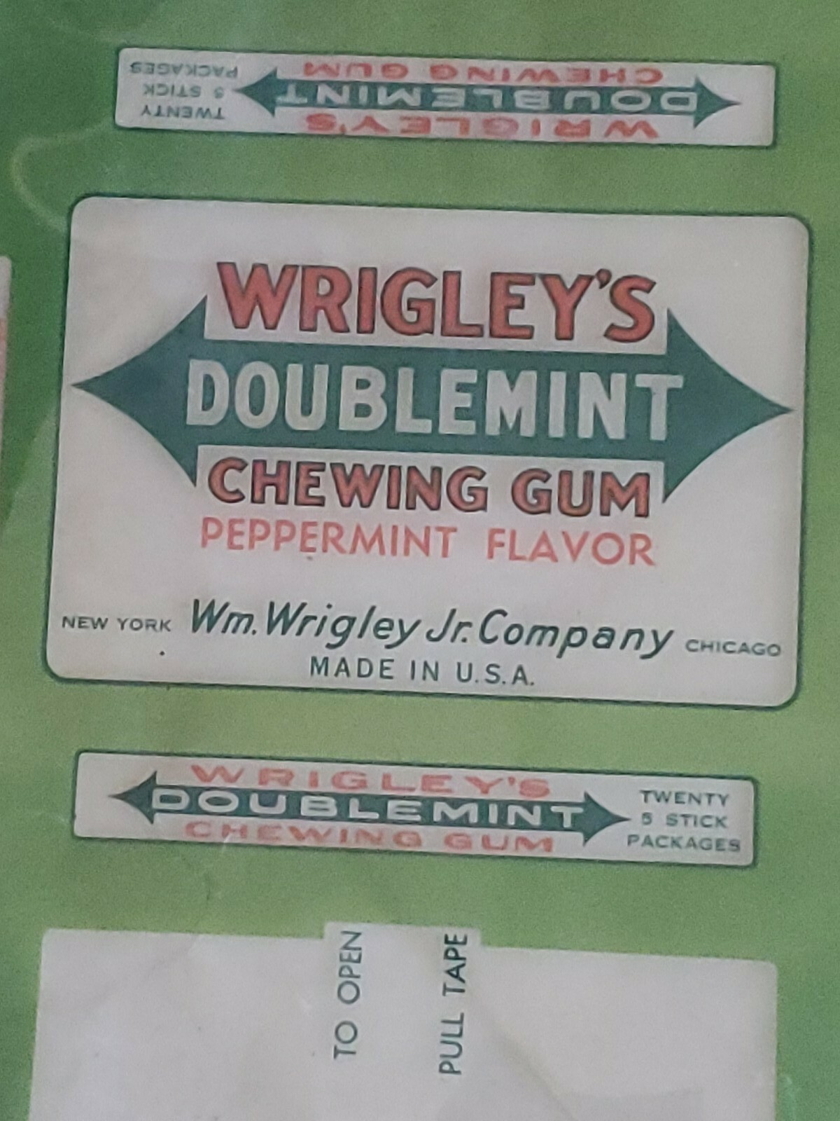 Vintage NOS ORIGINAL 1910s WRIGLEY’S DOUBLEMINT Gum BOX WAX WRAPPER | eBay