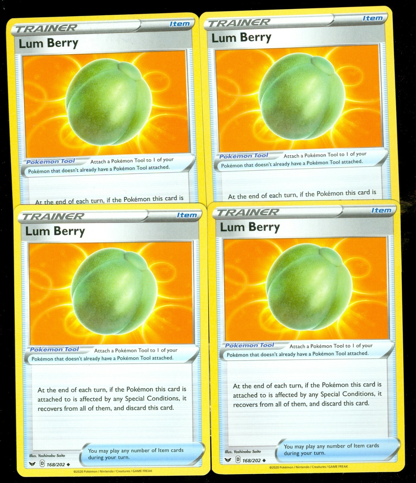 Pokemon LUM BERRY 168/202 Sword & Shield - - MINT 4X | eBay