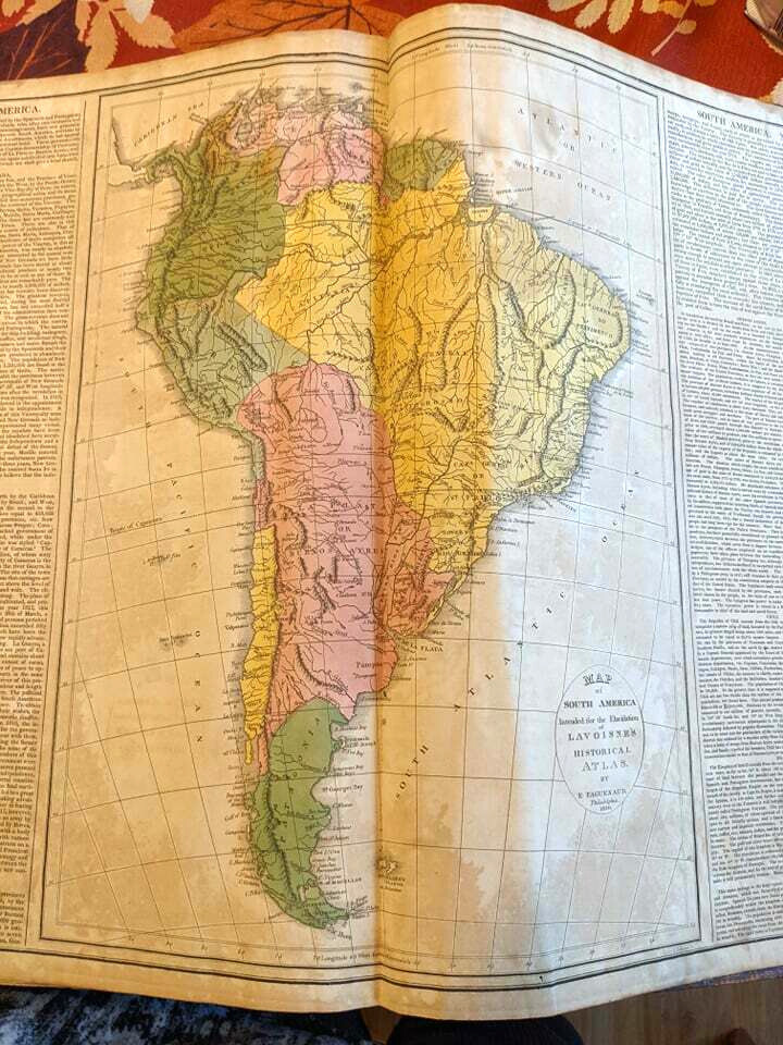 Lavoisne Atlas of 1820 2nd Edition John Melish US Map Hand Painted ...