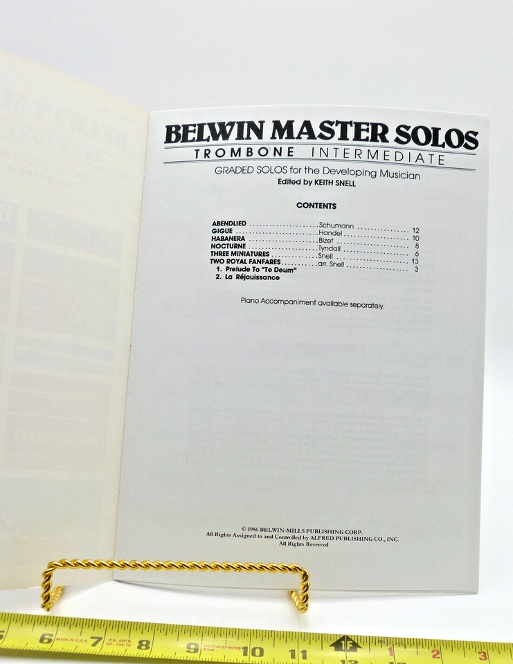 Trombone Baritone Solo Sheet Music Bach Menuet Belwin Master Solos