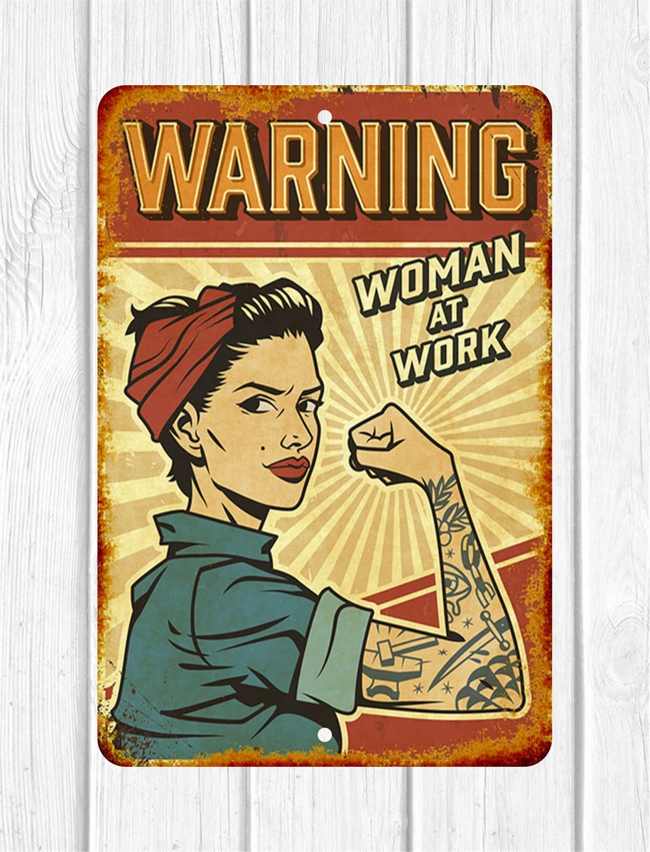 Woman Working Sign