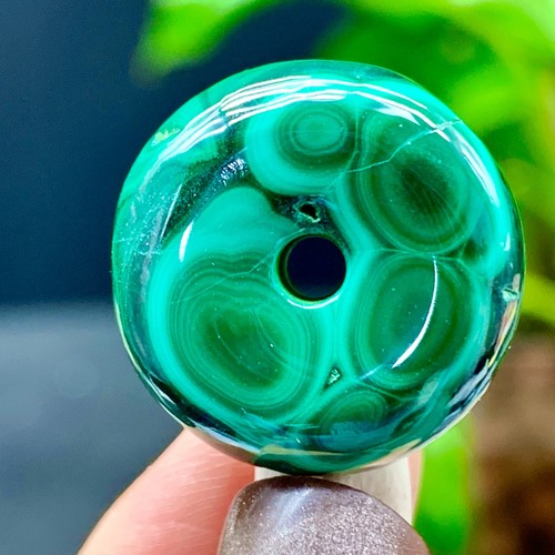 7GNatural Gloss Malachite Stone Transparent Round Pendant Mineral ...