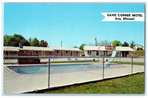 c1960's Davis Corner Motel Swimming Pool Scene Ava Missouri MO Unposted ...