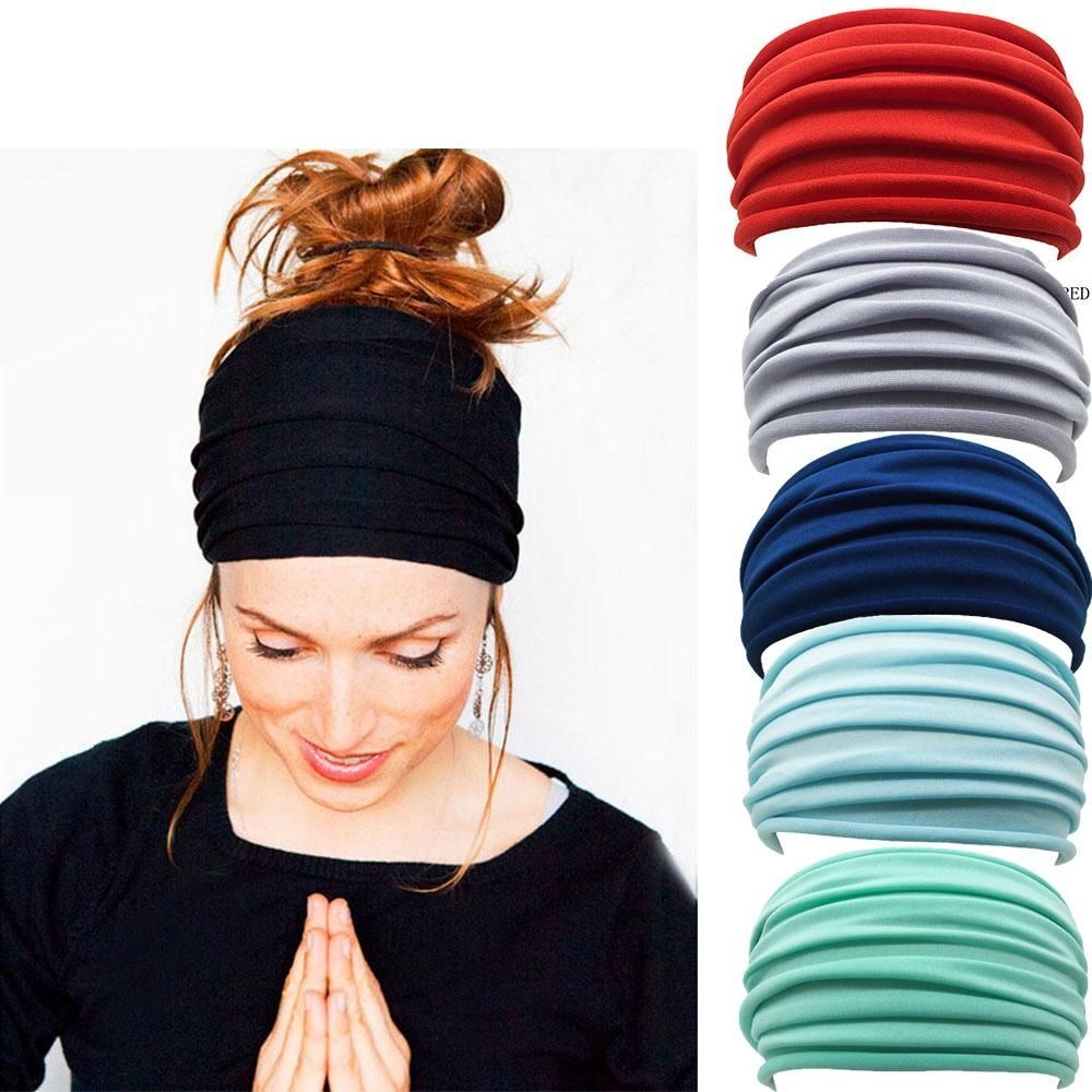 Hair Band Turban Running Headwrap Fold Yoga Hairband Wide Sports ...