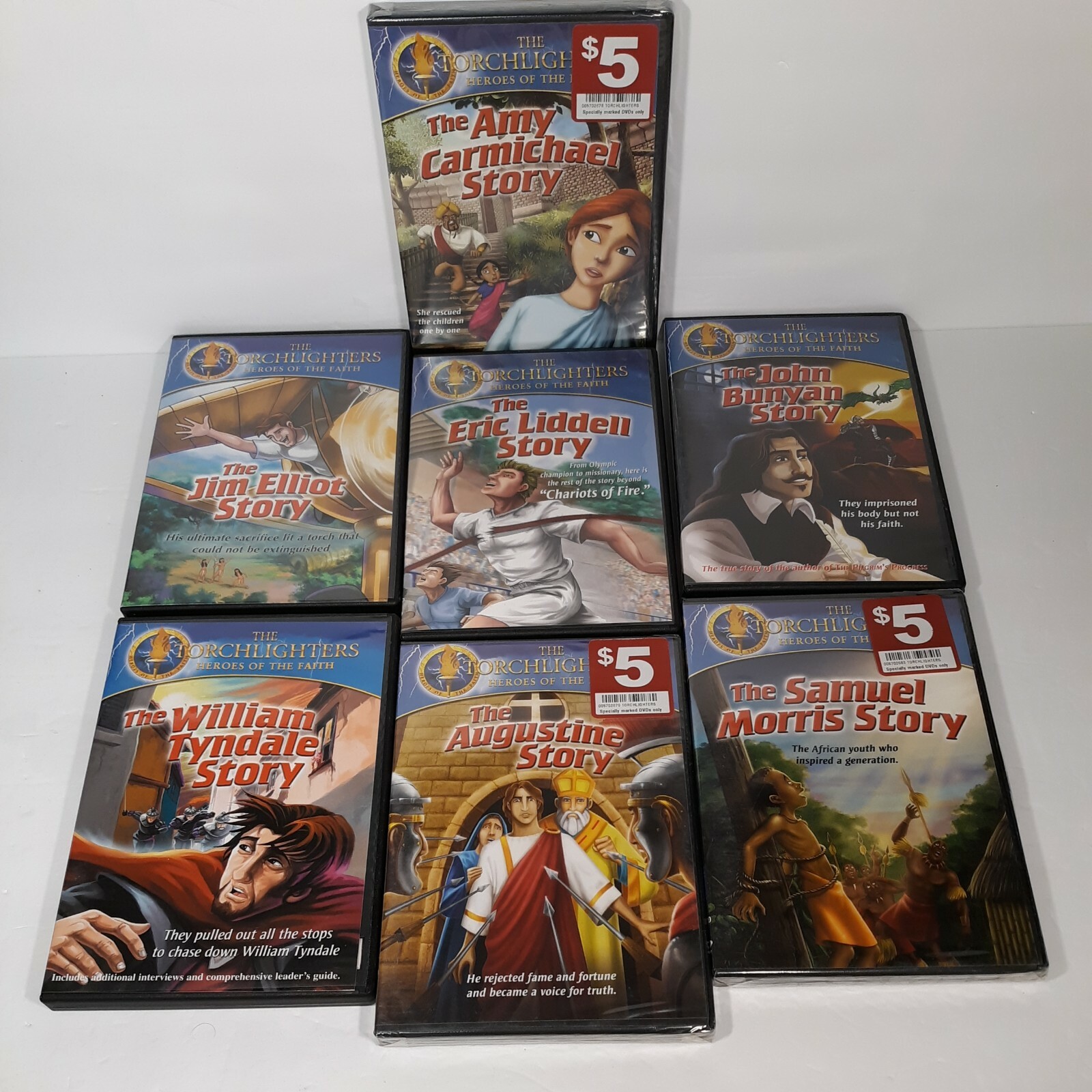 Lot of 7 The Torchlighters Heroes Of Faith Christian Animated Series ...