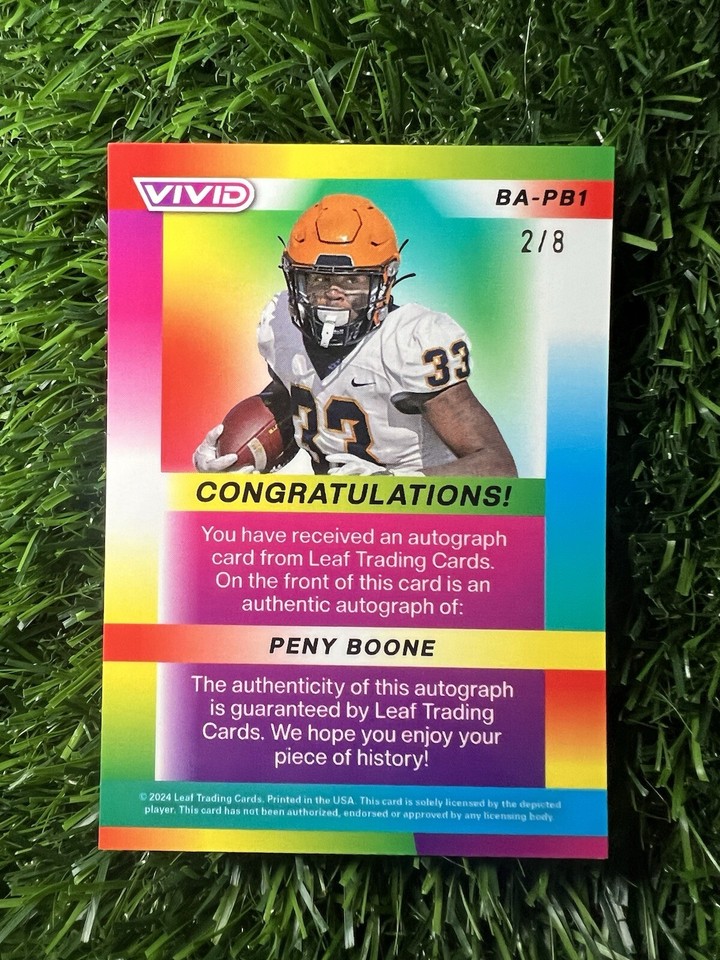 2024 Leaf Vivid Peny Boone Black Crystal Refractor Rookie Auto RC /8 ...