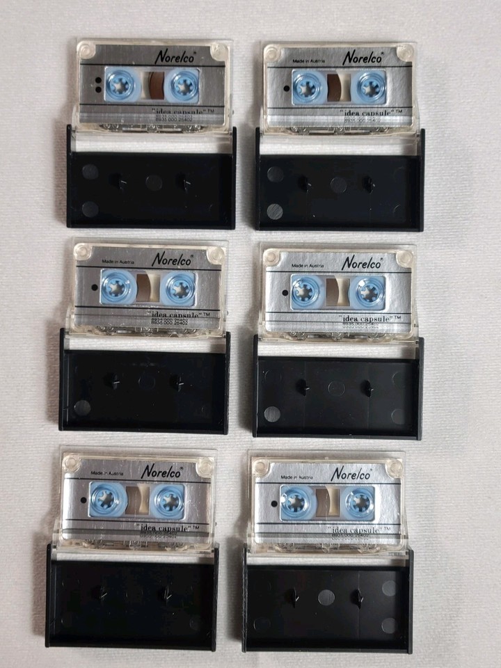 6 Pack Vintage Norelco Mini Cassette Tape 4x15min LFH0002 Austria W ...