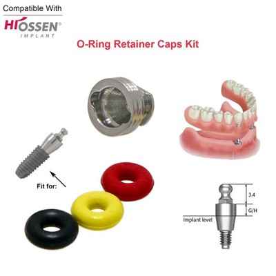 4Pcs/Set Dental Implant O-ring Retainer Caps Kit Ball Abutment ...